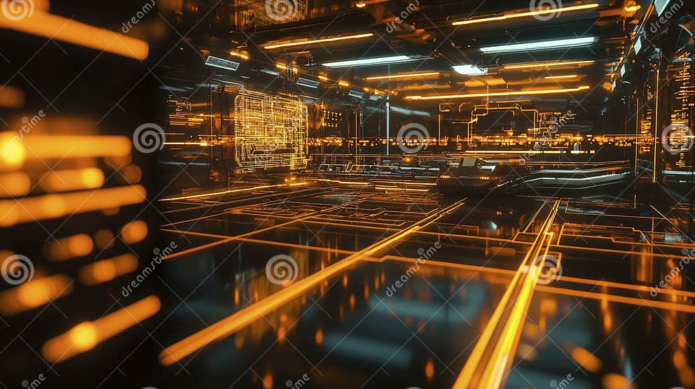 Futuristic Control Room Design High-tech Environment Digital Infrastructure Sci-fi Aesthetic ...