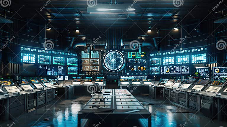 The Art of the Futuristic Control Room Stock Illustration ...