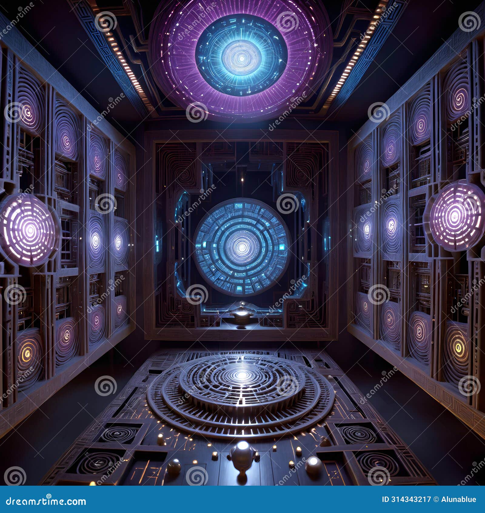 A Futuristic Control Room Possibly Inside a Spaceship or a Quantum ...