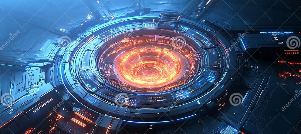 Futuristic Core 3D Render of Artificial Intelligence in an Advanced ...