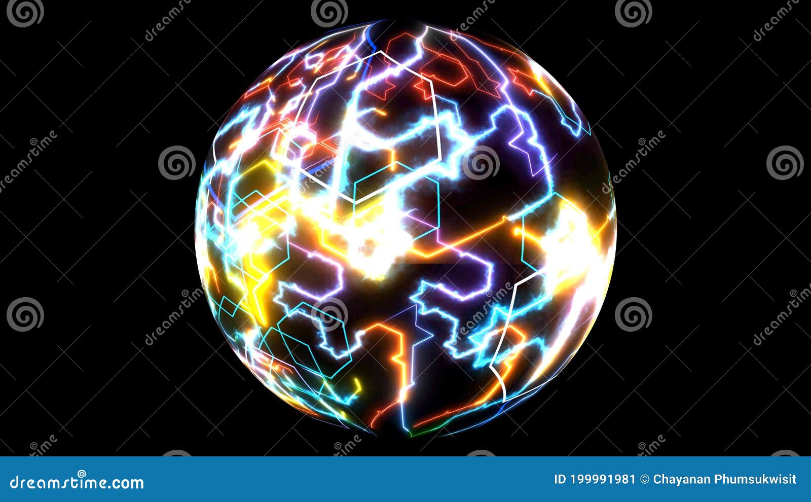 Futuristic Core Layers Digital Big Data Powerful Processing Colorful ...