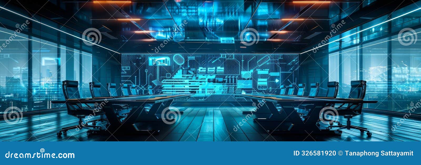 Futuristic Corporate Boardroom Powered by Artificial Intelligence ...
