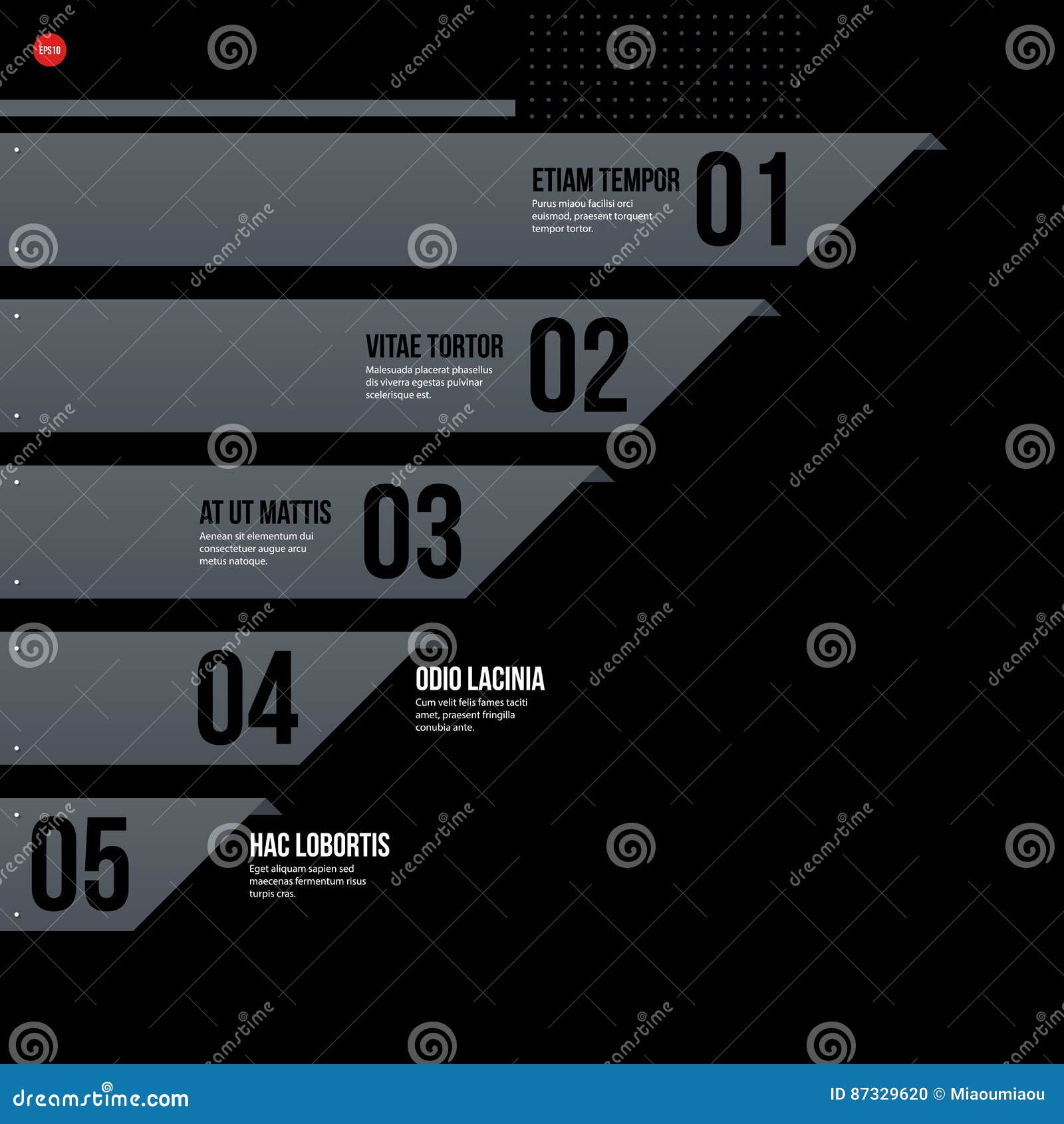Futuristic Corporate Menu/list Template On Gray Background Vector ...
