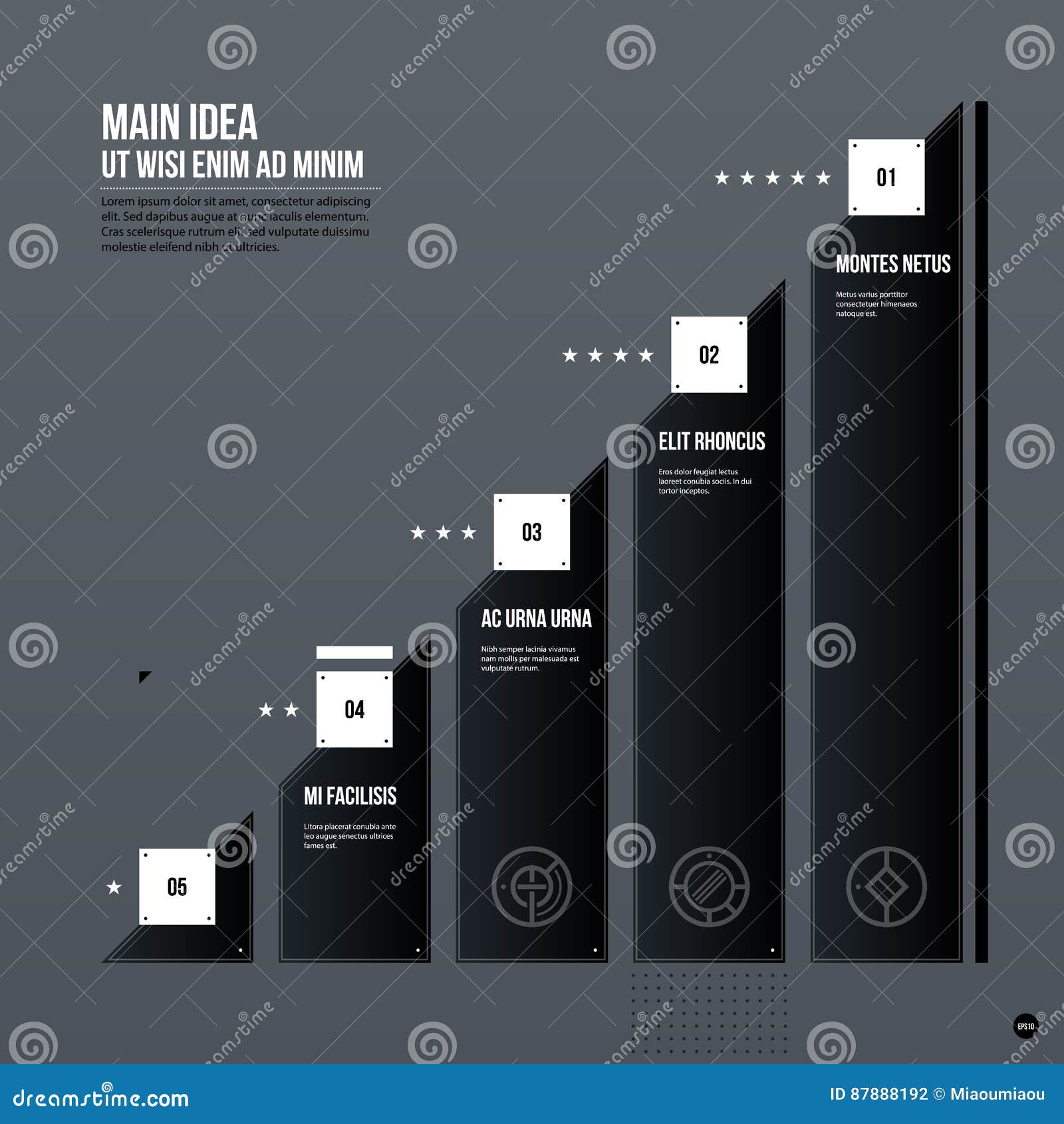 Futuristic Corporate Chart Template on Gray Background Stock Vector ...