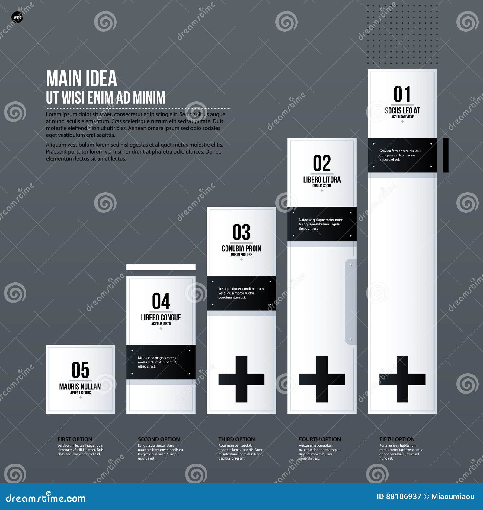 Futuristic Corporate Chart Template on Gray Background Stock Vector ...