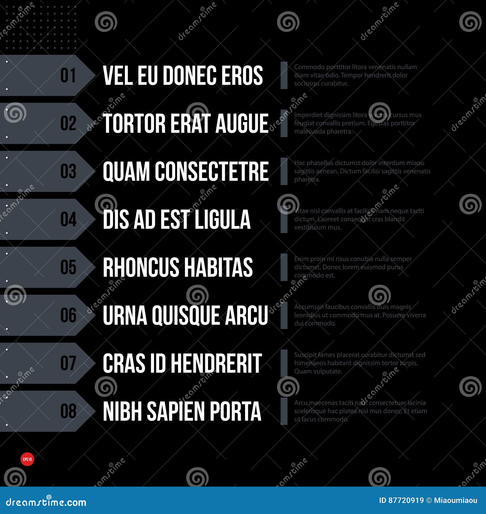 Futuristic Corporate Menu/list Template Stock Vector - Illustration of ...