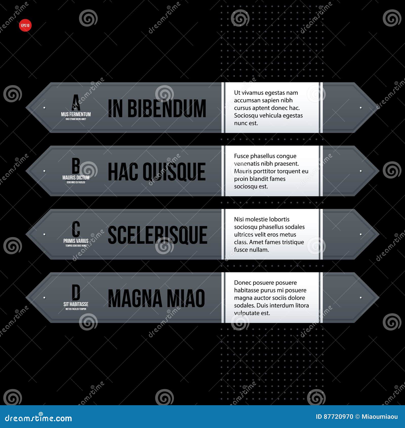 Futuristic Corporate Menu/list Template Vector Illustration ...