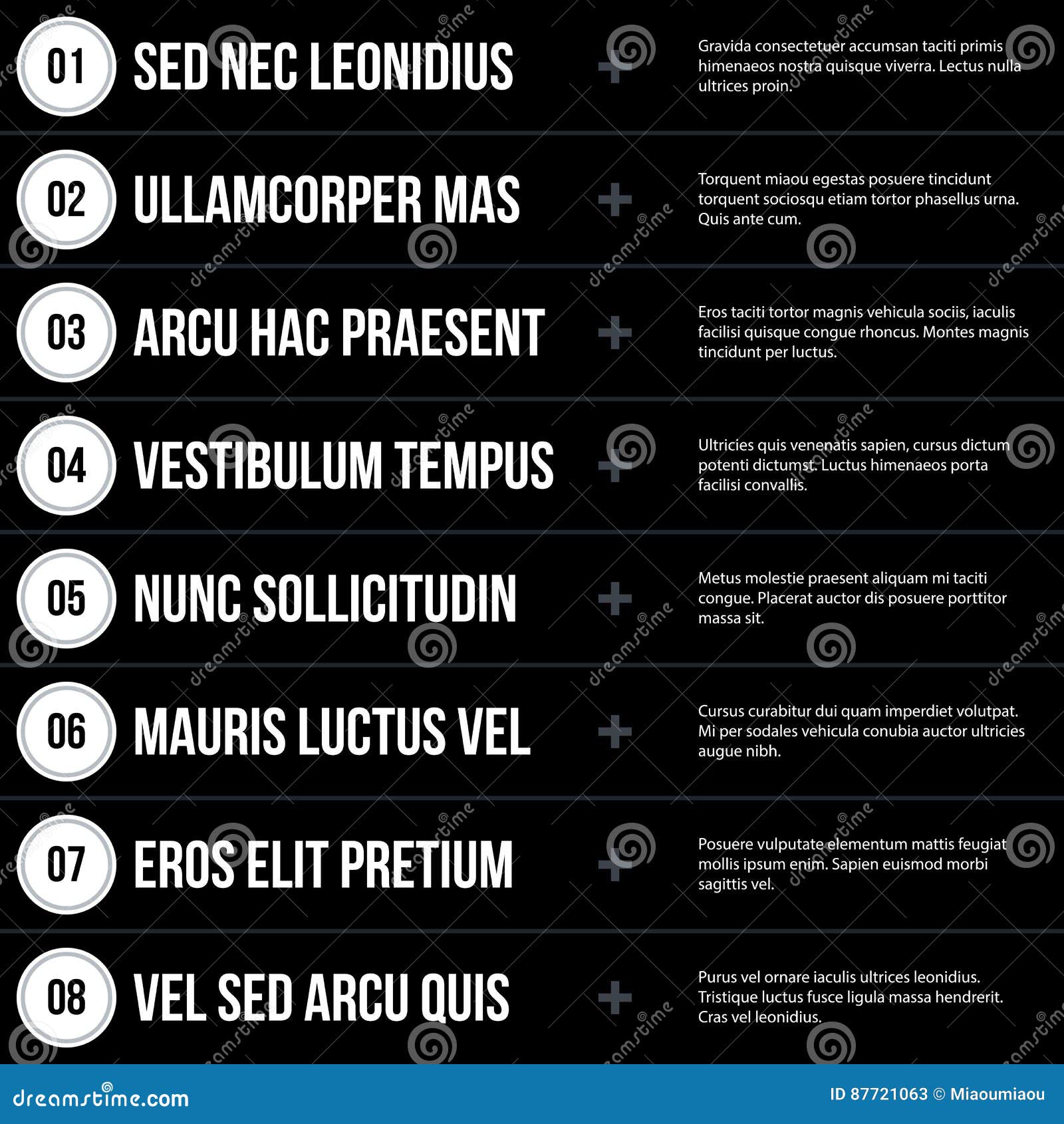 Futuristic Corporate Menu/list Template Stock Vector - Illustration of ...