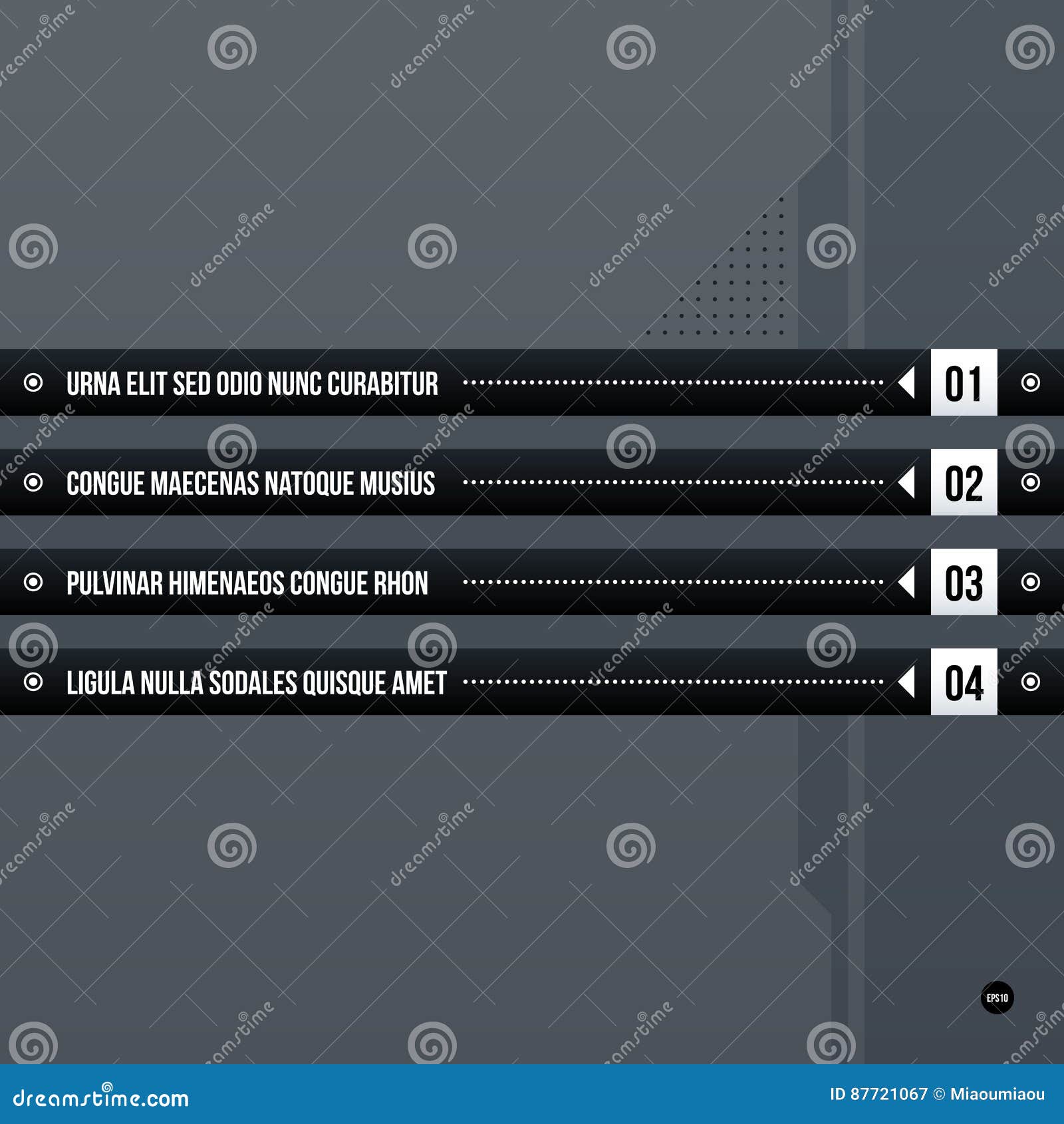 Futuristic Corporate Menu/list Template On Gray Background Cartoon ...