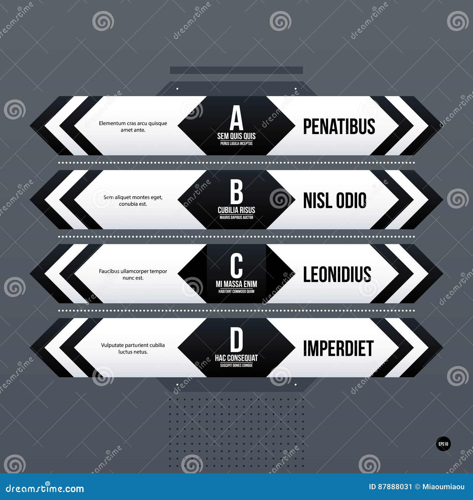 Futuristic Corporate Menu/list Template On Gray Background Vector ...