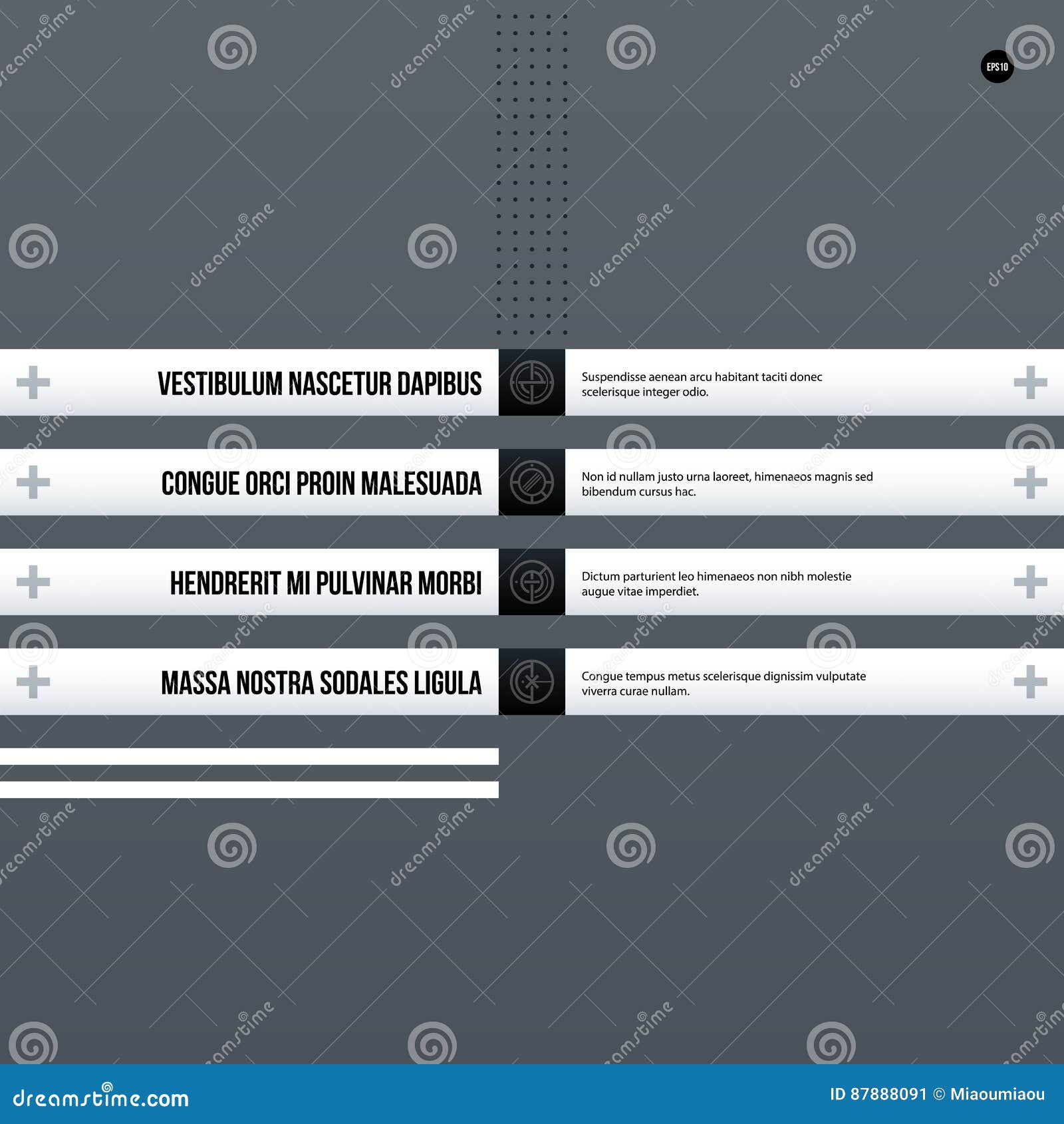 Futuristic Corporate Menu/list Template on Gray Background Stock Vector ...