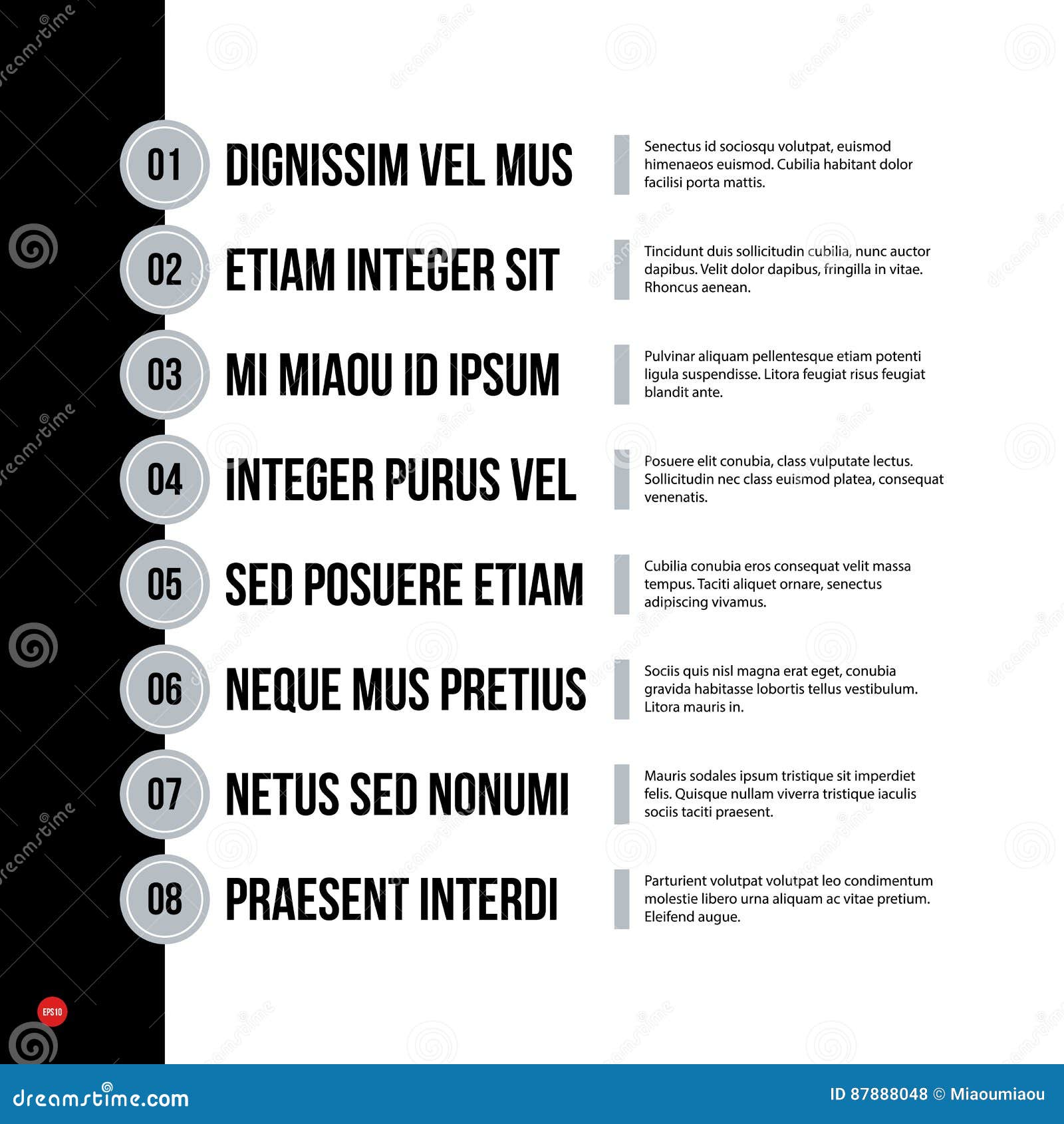 Futuristic Corporate Menu/list Template Stock Vector - Illustration of ...