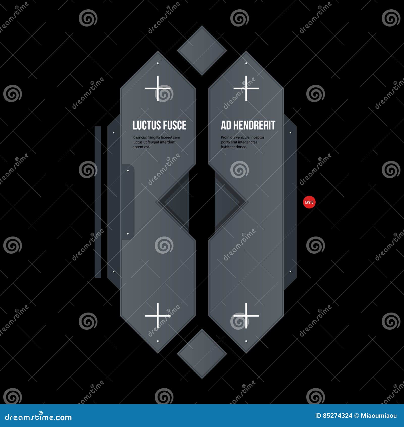 Futuristic Corporate Menu/list Template On Gray Background Vector ...