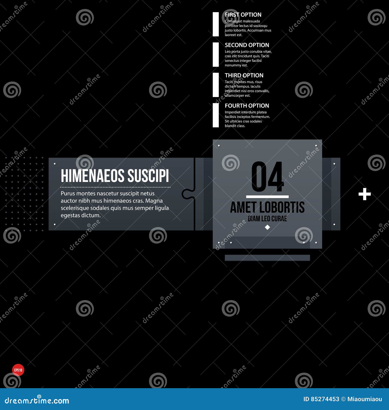 Futuristic Corporate Menu/list Template On Gray Background Vector ...