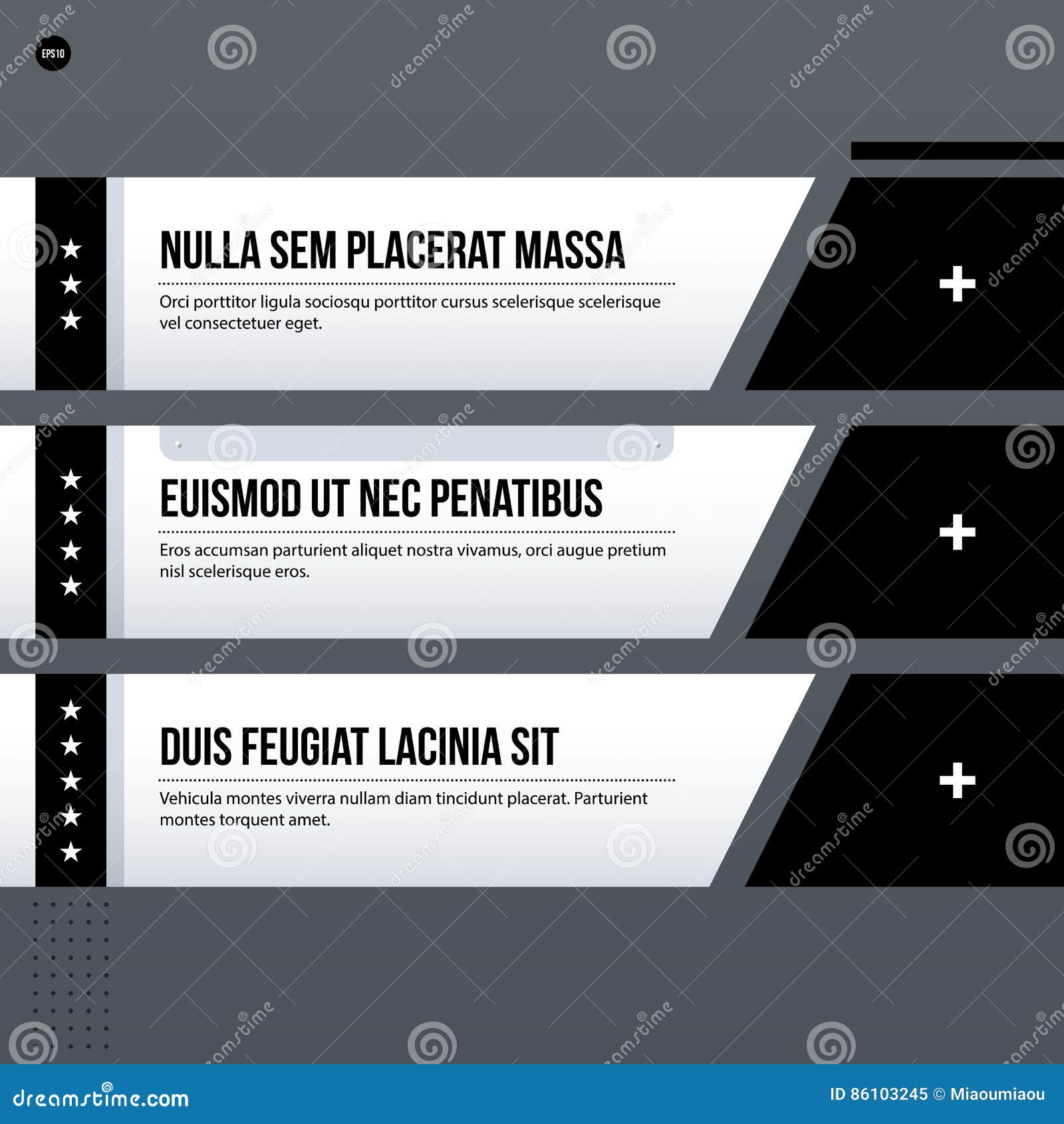 Futuristic Corporate Menu/list Template On Gray Background Vector ...