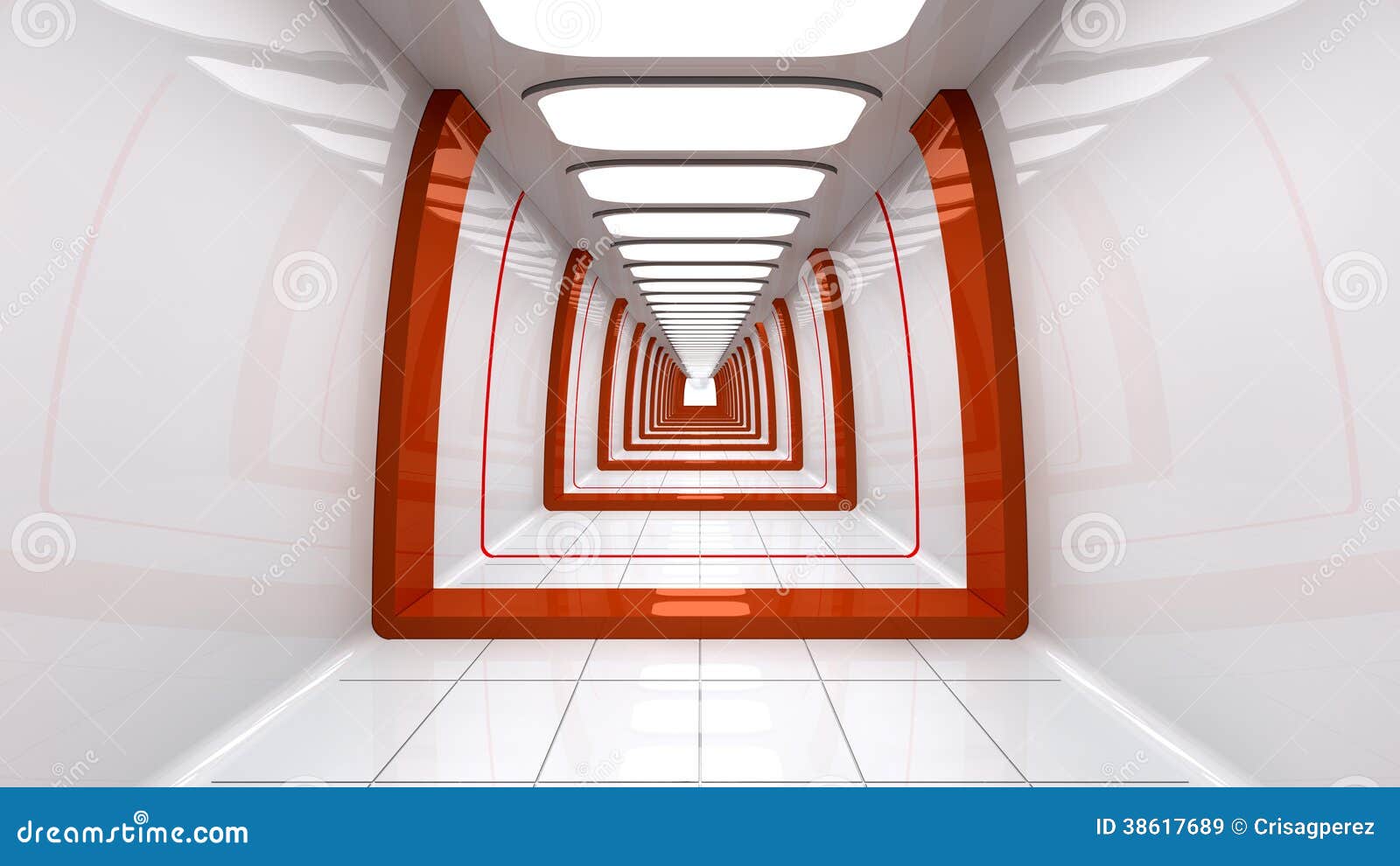 Futuristic corridor stock illustration. Illustration of pure - 38617689