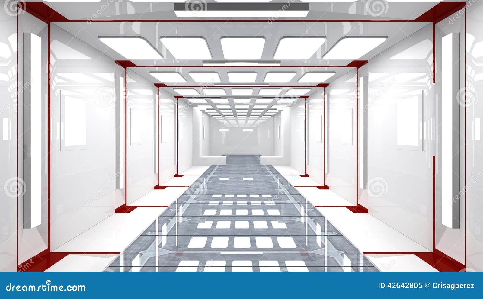 Futuristic corridor stock illustration. Illustration of interior - 42642805