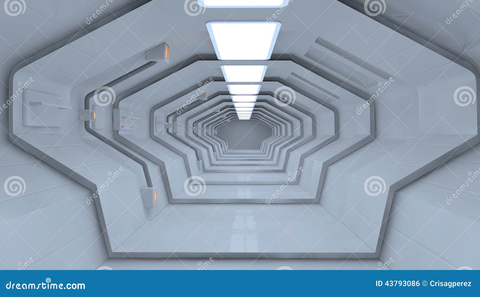 Futuristic corridor stock illustration. Illustration of construction ...