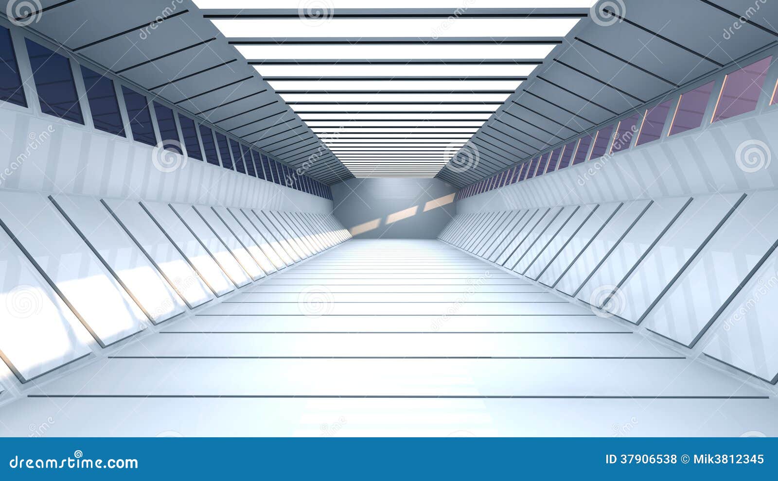 Futuristic corridor stock illustration. Illustration of construction ...