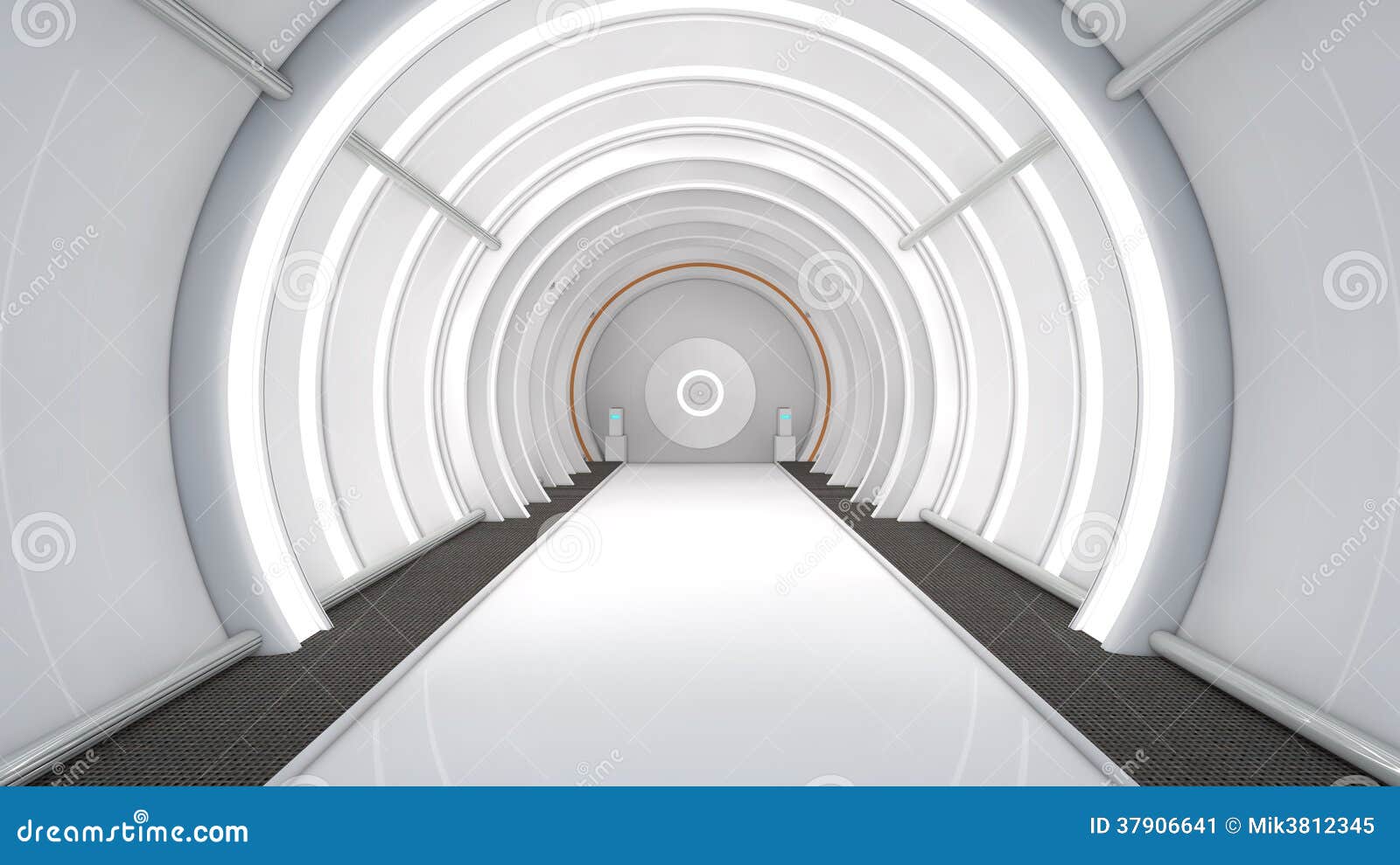 Futuristic corridor stock illustration. Illustration of inside - 37906641