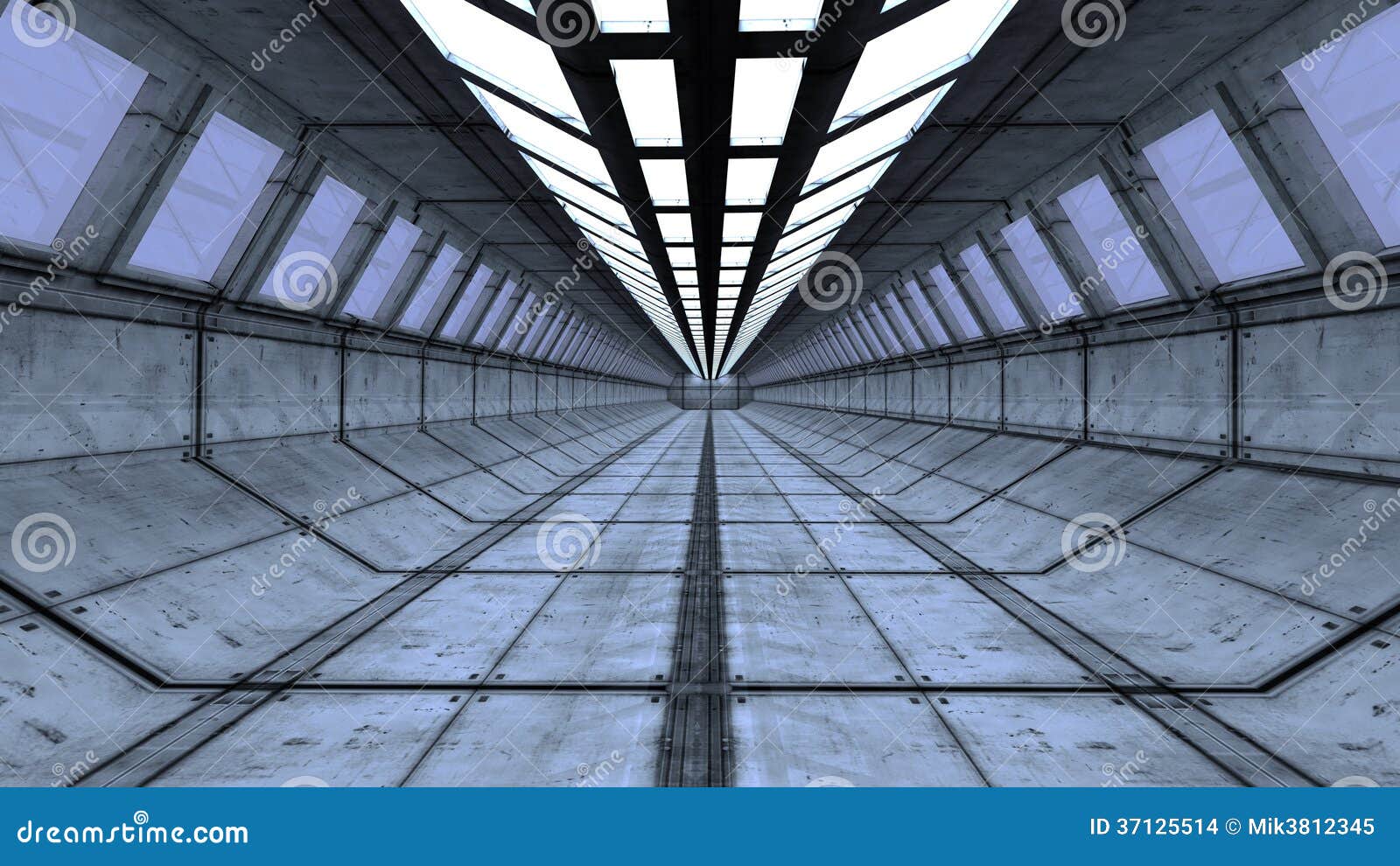 Futuristic corridor stock illustration. Illustration of abstract - 37125514