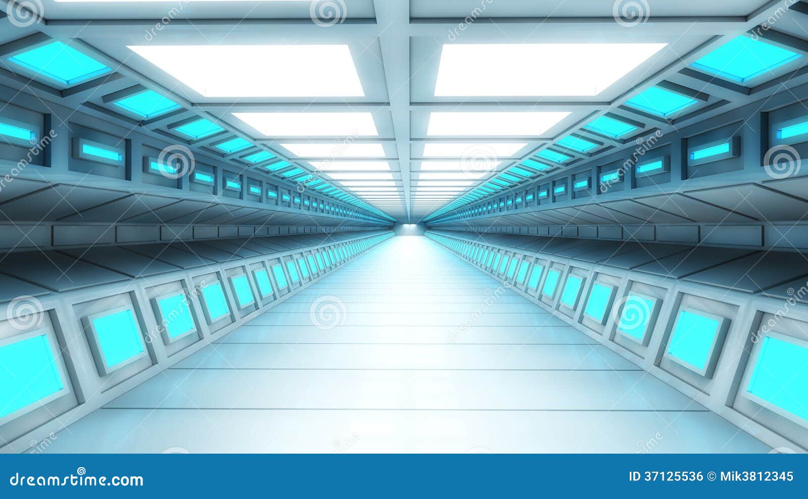 Futuristic corridor stock illustration. Illustration of input - 37125536