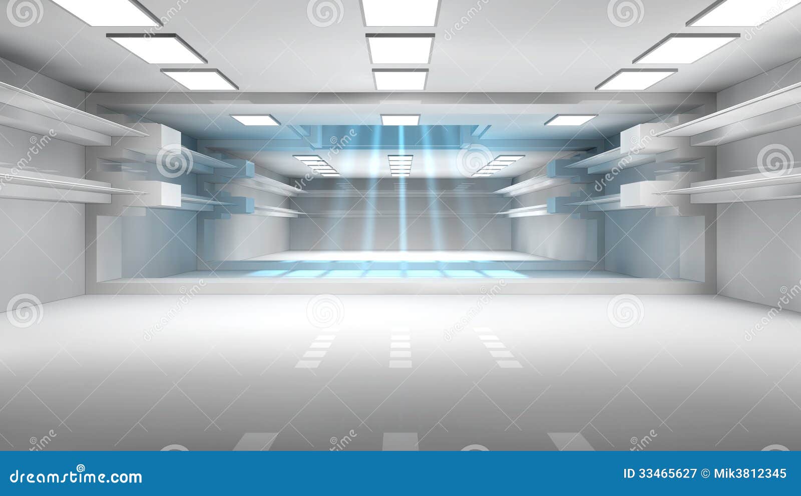 Futuristic corridor stock illustration. Illustration of ship - 33465627