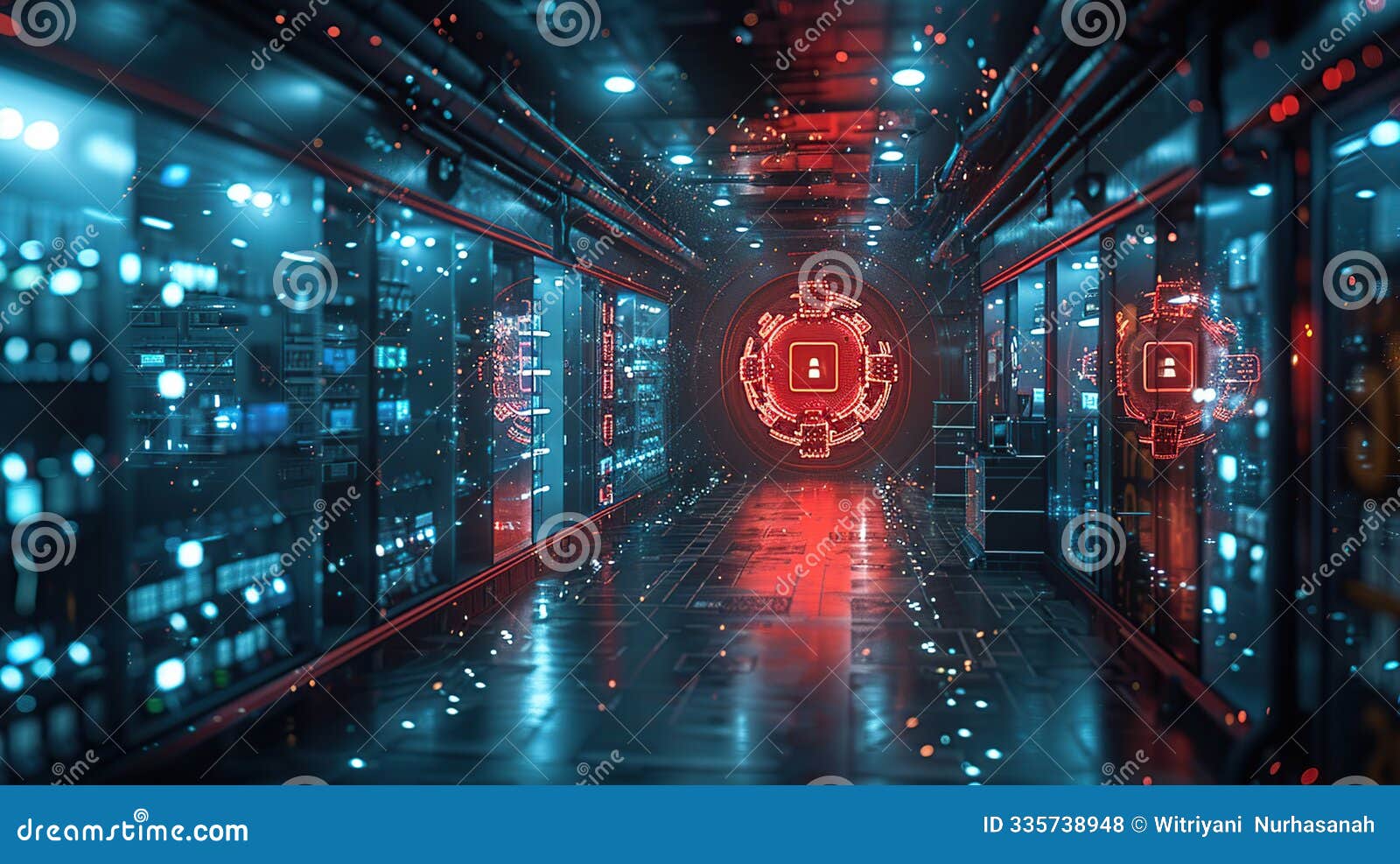 Cybersecurity Corridor stock illustration. Illustration of ...