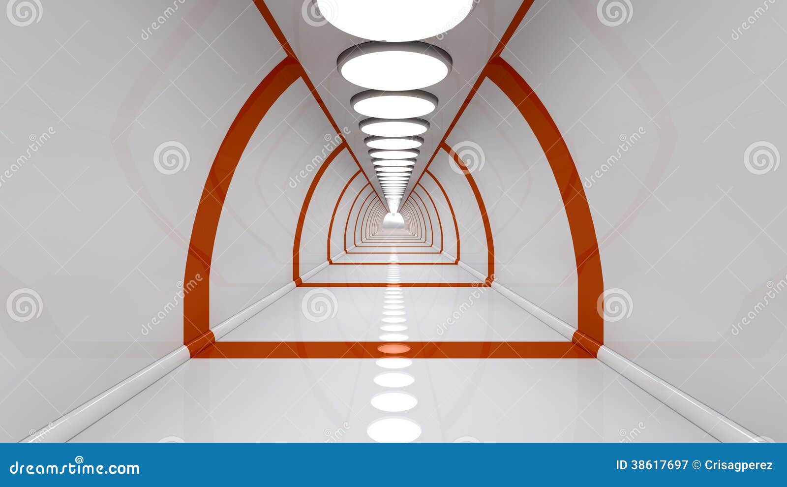 Futuristic Corridor of Future Stock Illustration - Illustration of ...