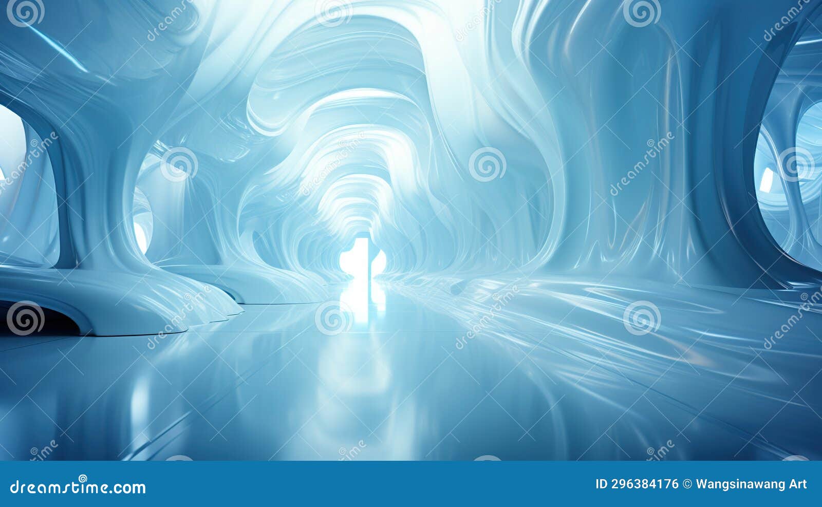 Futuristic Corridor with Glowing Lights and Reflections, Wallpaper with ...