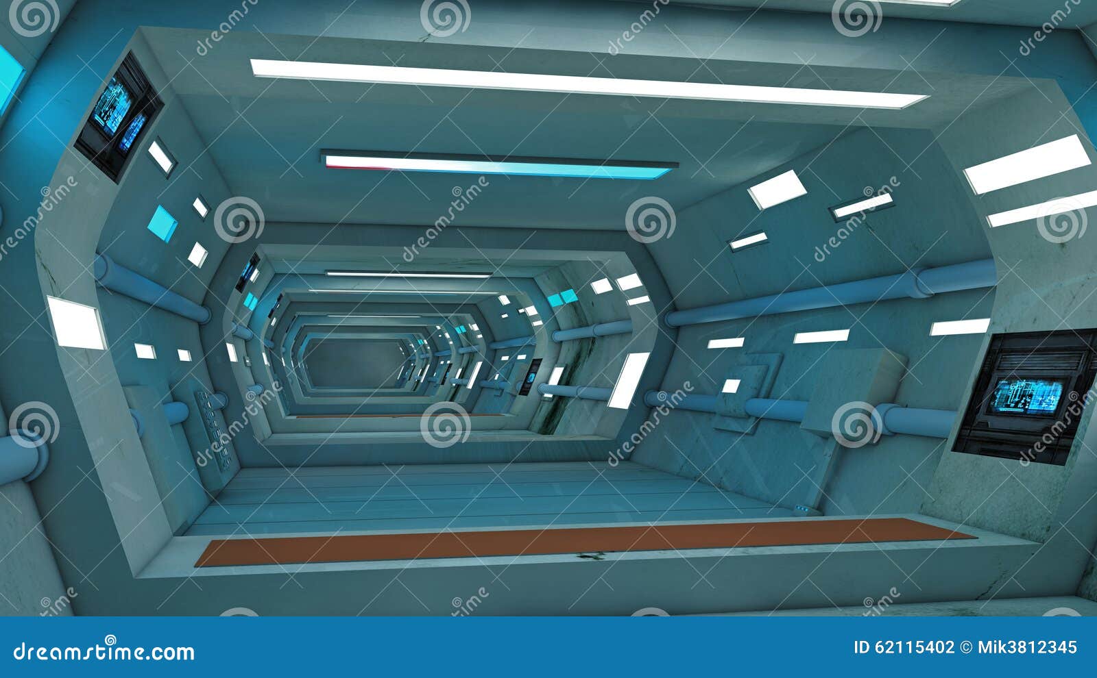 Futuristic Corridor Interior Stock Photo - Image of pure, arrival: 62115402