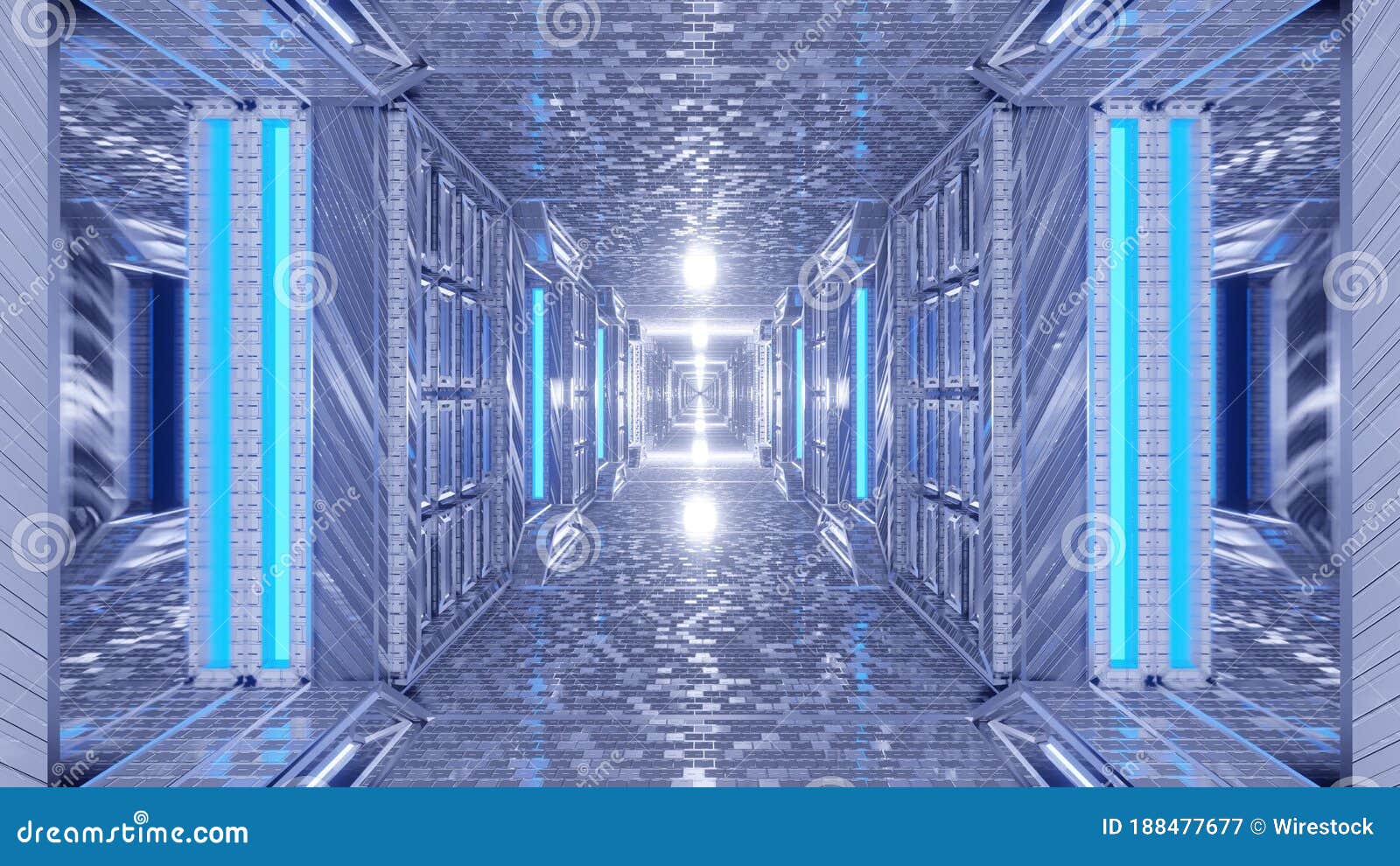 Futuristic Cosmic Setting with Blue Laser Lights - Perfect for Sci-fi ...