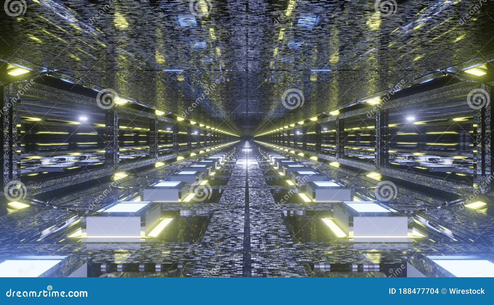 Futuristic Cosmic Setting with Yellow Laser Lights - Perfect for Sci-fi ...