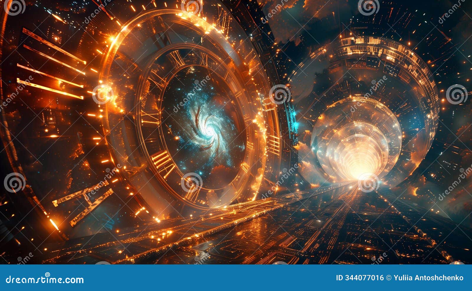 A Futuristic Cosmic Tunnel Showcases Time Machine Technology with ...