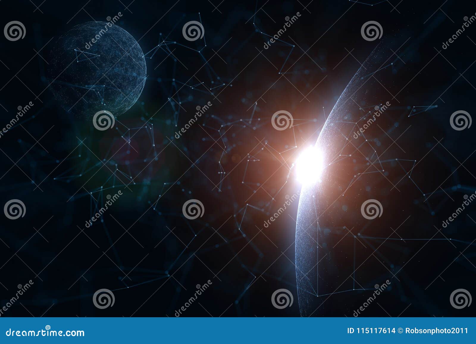 Futuristic Cosmos Network Connections Background Stock Illustration ...