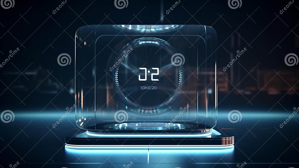 Futuristic Countdown Timer on Silver Pedestal: Captivatingly Dynamic ...