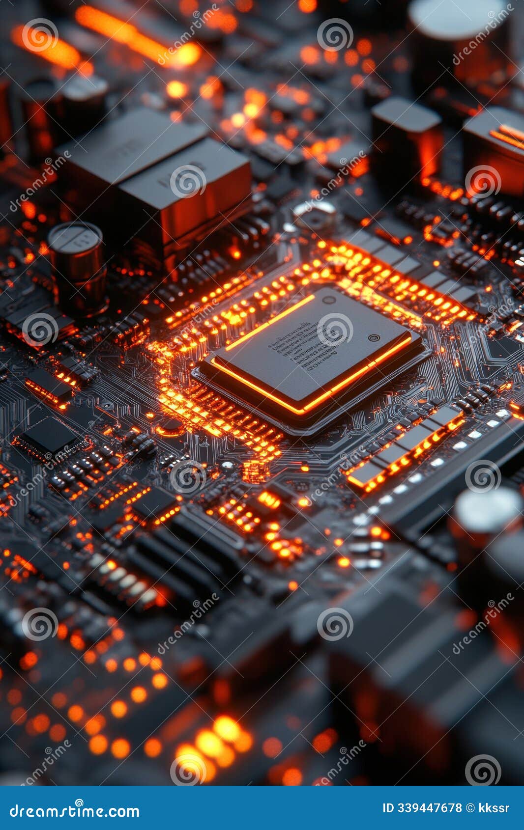 Futuristic CPU, 3D Illustration of an Advanced CPU Showcasing ...