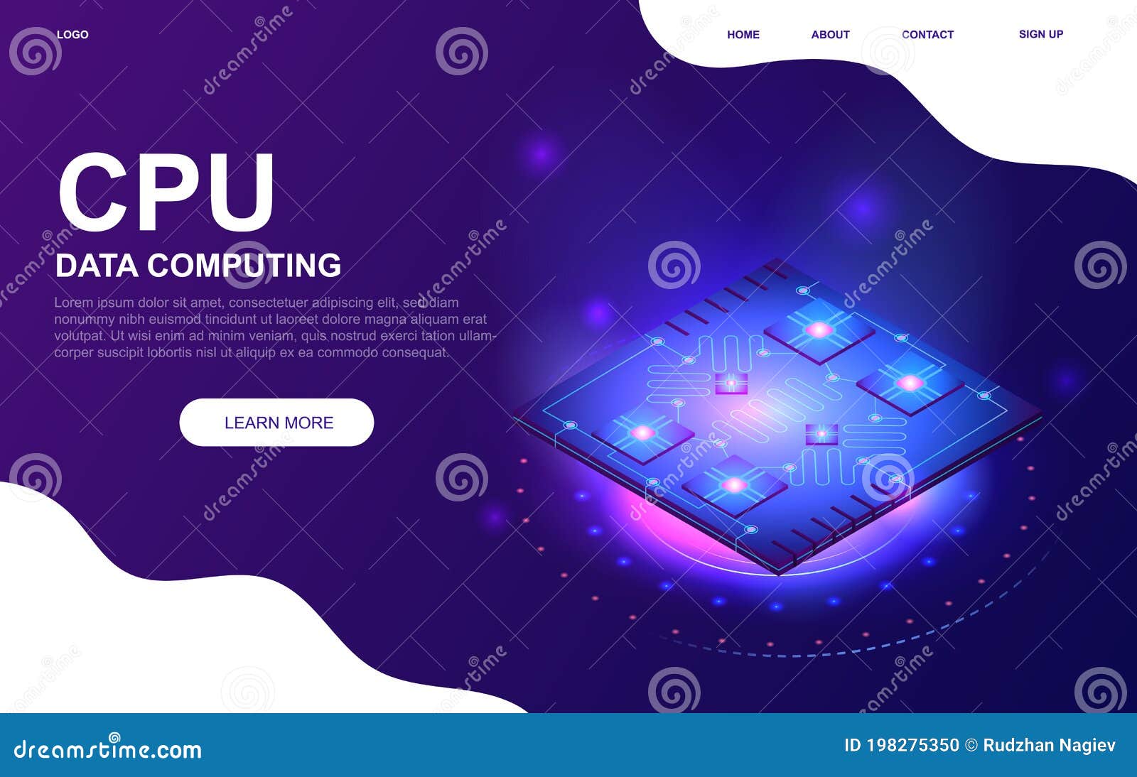 Futuristic CPU Microchip Concept Stock Vector - Illustration of ...