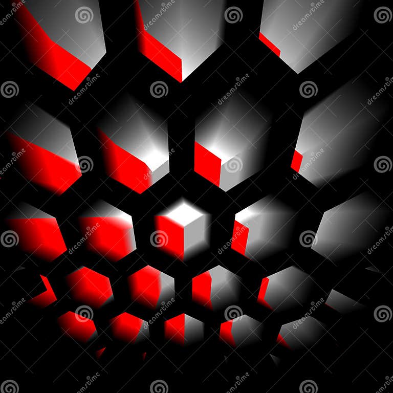 Diminishing Perspective Three Dimensional View of Many White and Red ...