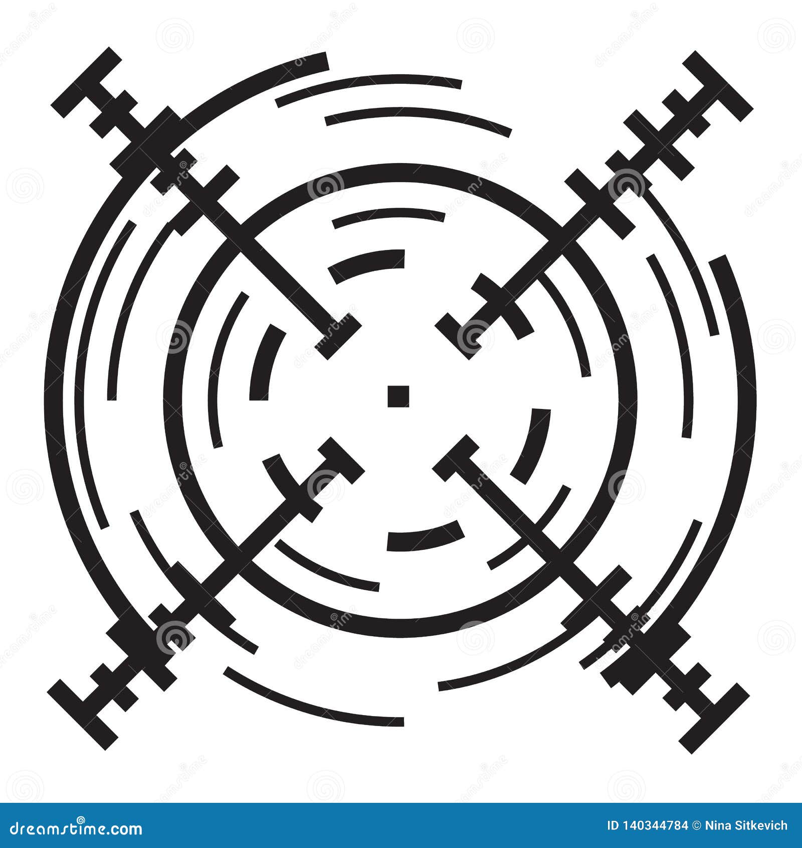 Futuristic Crosshair For User Interface Vector Illustration ... Futuristic Crosshair For User Interface Vector Illustration ...