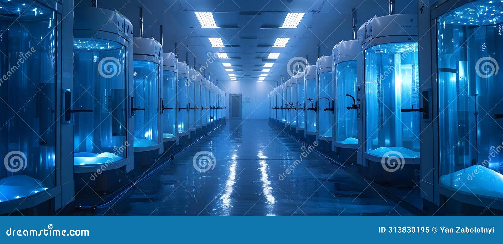 Advanced Cryogenic Storage System With Illuminated Chambers In A Tech ...