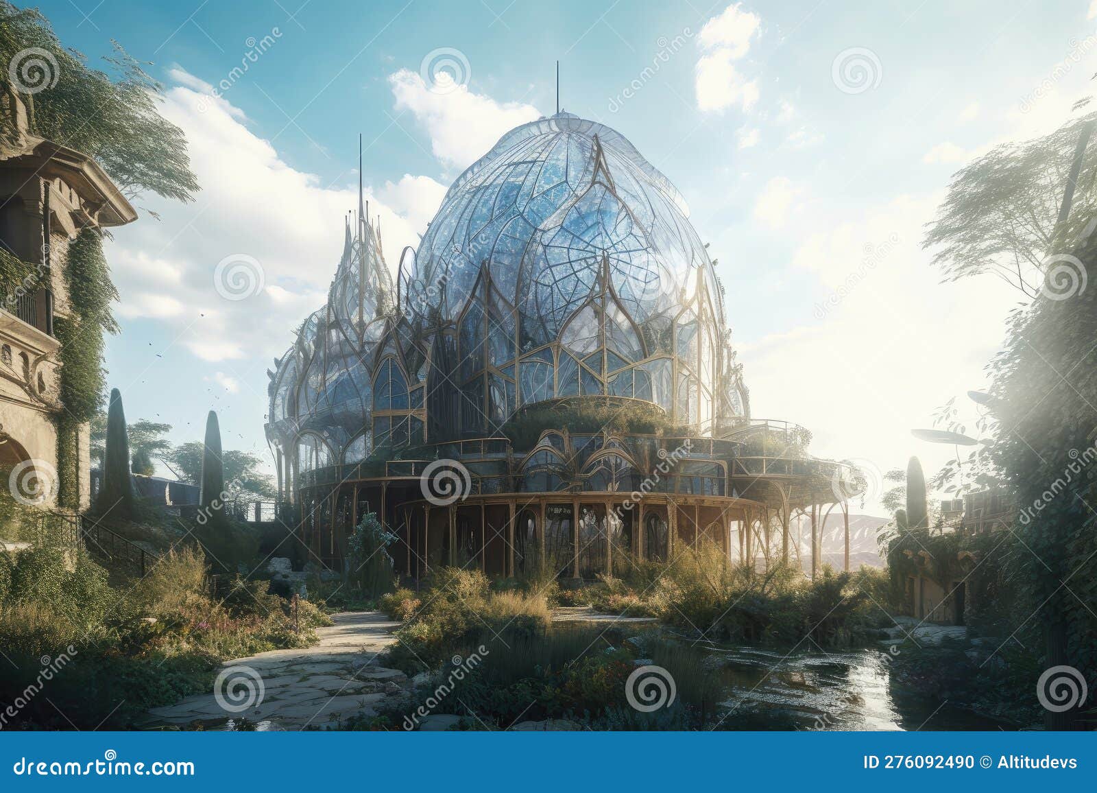 A Futuristic Crystal Palace, with Intricate and Dazzling Architecture ...