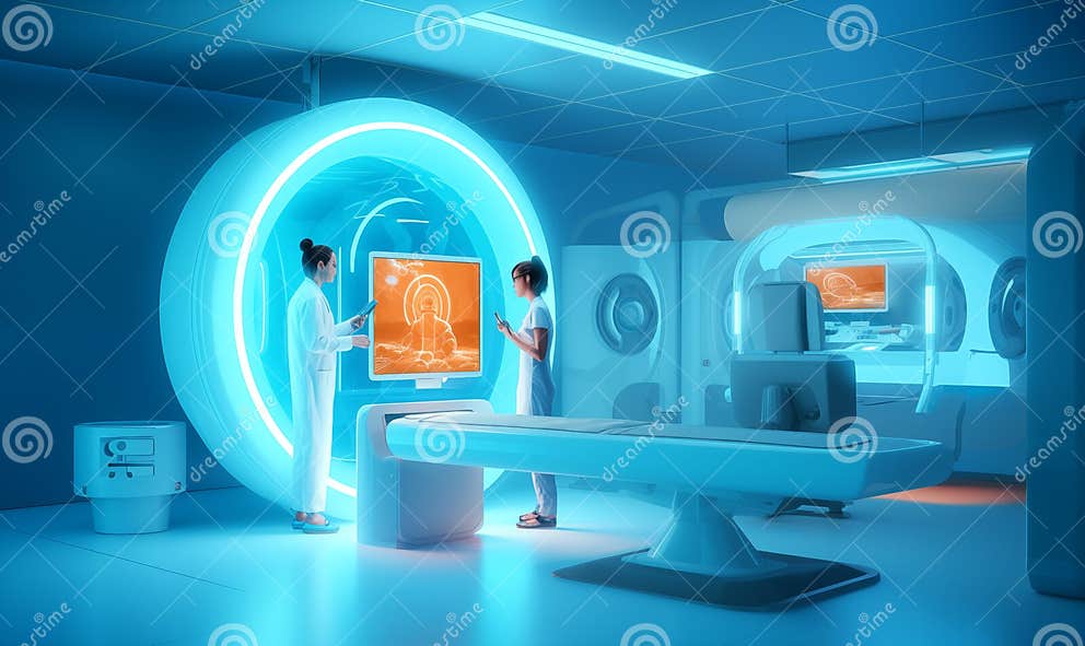 Futuristic CT Scanner or Computed Tomography Scanner, Illustration ...