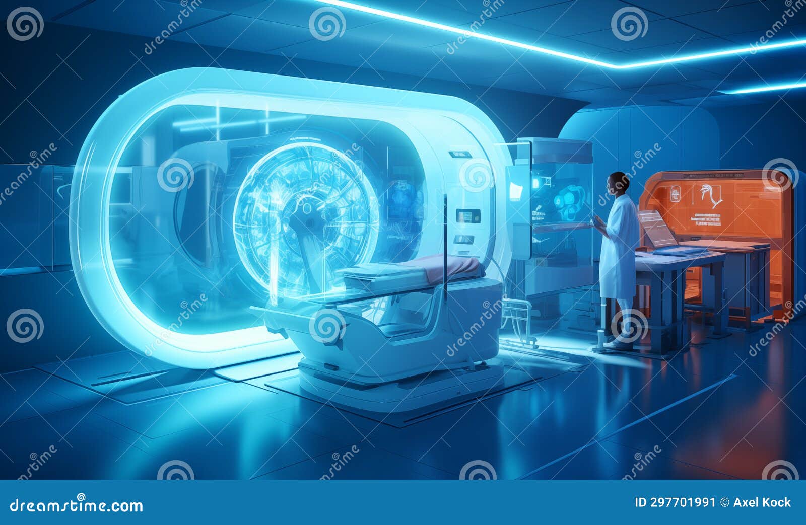 Futuristic CT Scanner or Computed Tomography Scanner, Illustration ...