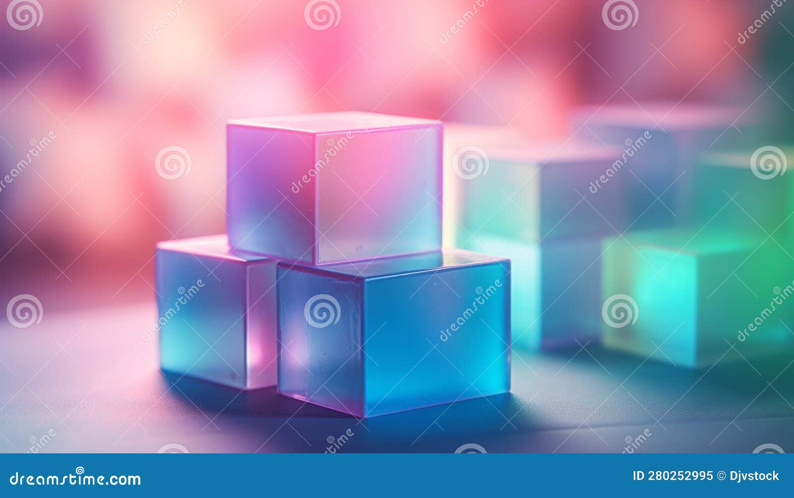 Futuristic Cube Shapes Reflect Success in Digitally Generated Business ...