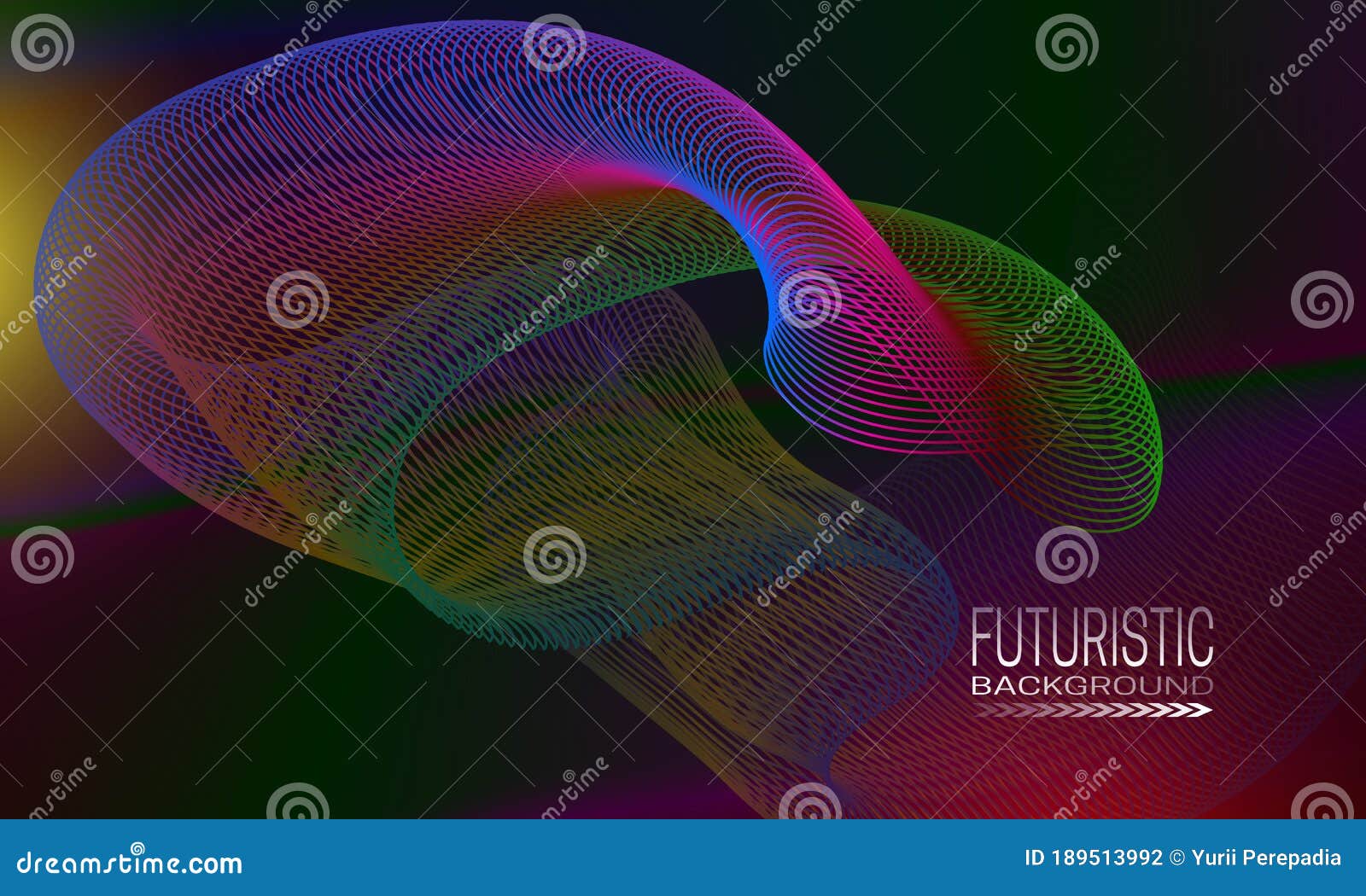 Futuristic Curved Line Background. Cyberspace Style Banner Template ...