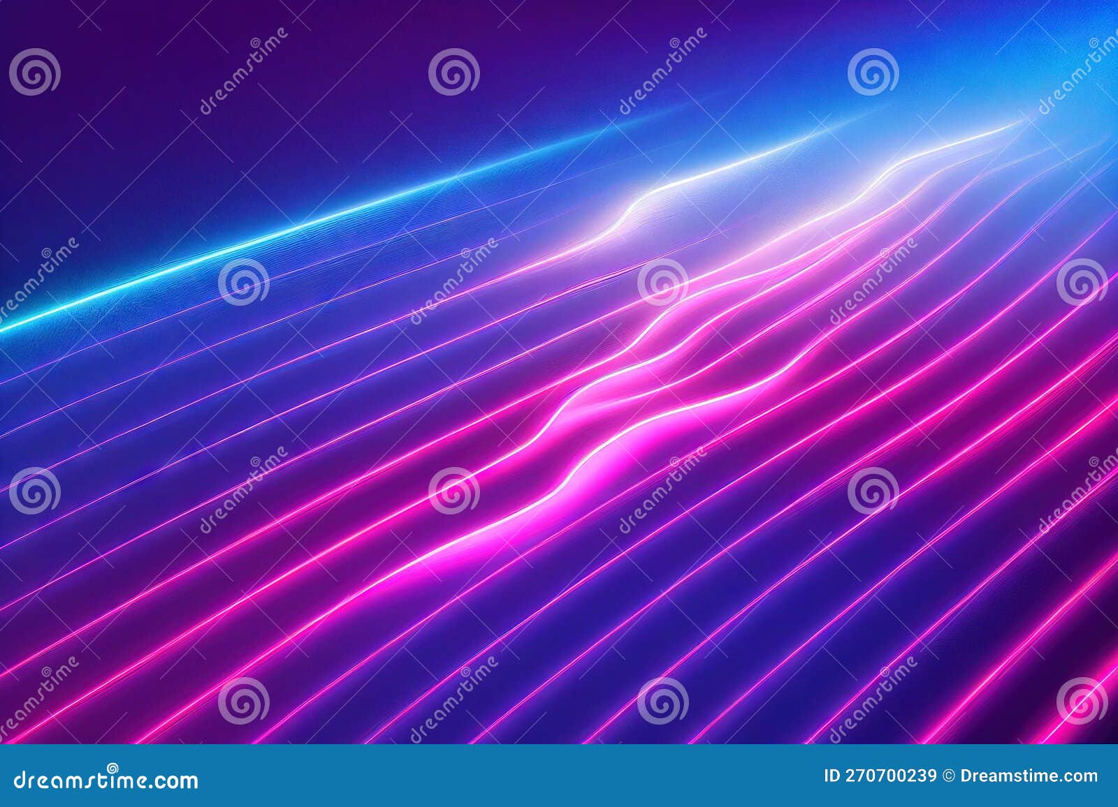 Futuristic Curved Lines 3d Render Neon Background in Pink Shade. Stock ...