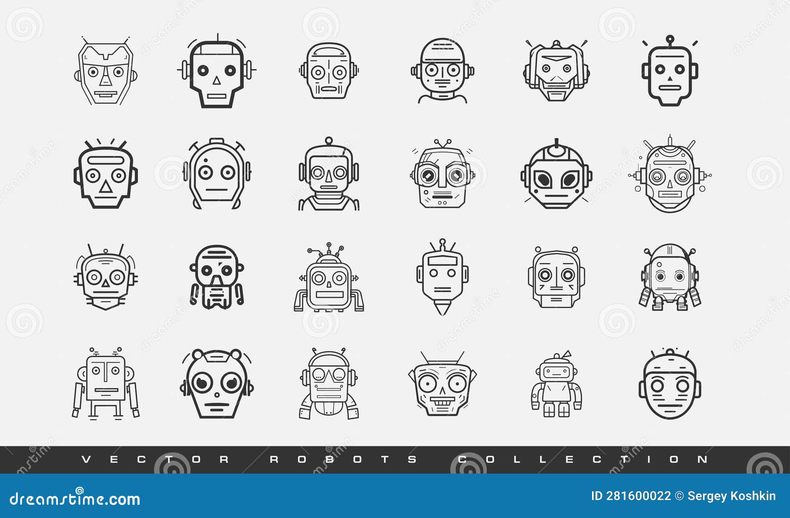 Futuristic Cute Cartoon Vector Robots Collection. Vector Illustration ... Futuristic Cute Cartoon Vector Robots Collection. Vector Illustration ...