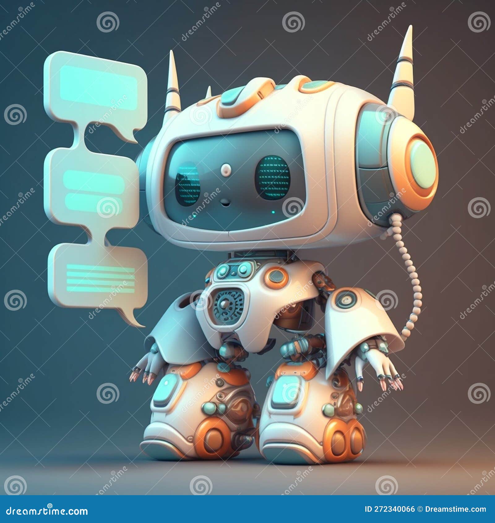 Futuristic Cute Running Robot Illustration Cartoon Vector ...