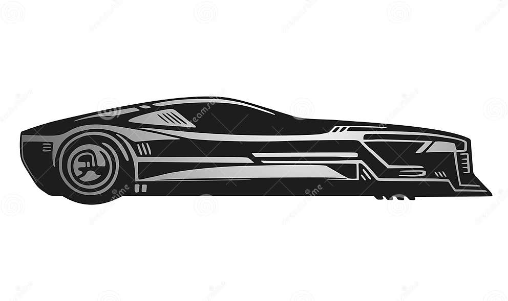 Futuristic cyber car stock illustration. Illustration of video - 333200665